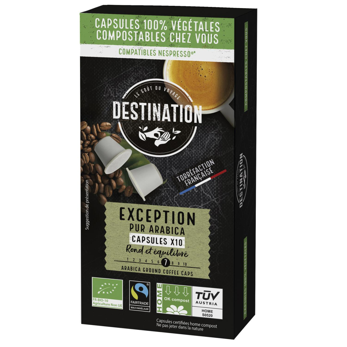 Café excepcion pur arábica en cápsulas Destination ecológico compatible ...