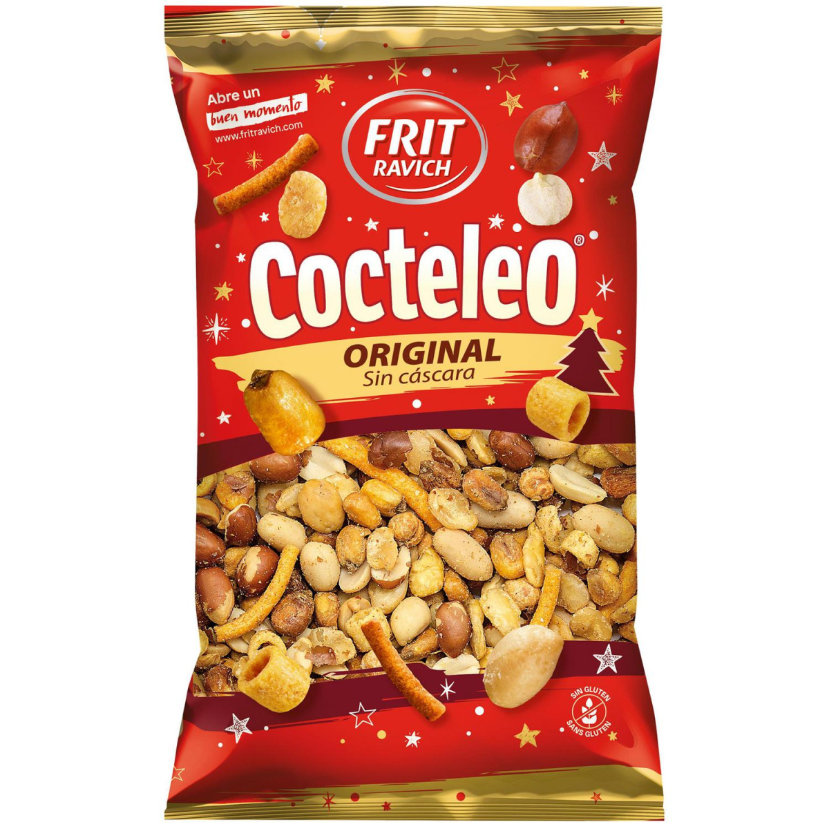 Cocktail de frutos secos sin cáscara Frit Ravich sin gluten 360 g.