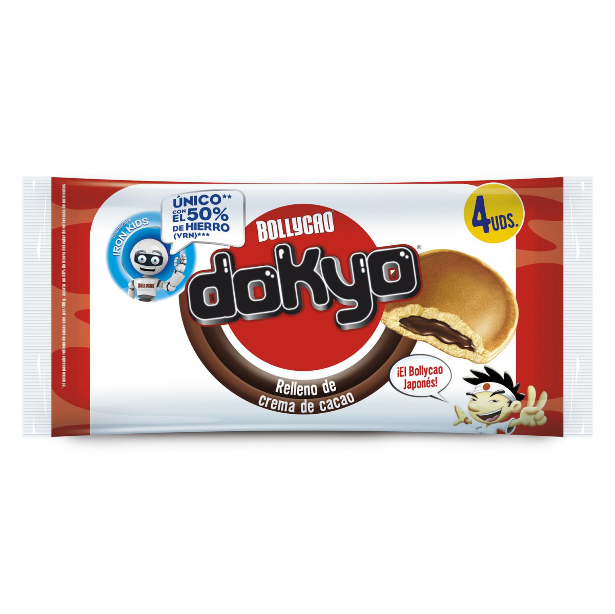 Bollo relleno de cacao Dokyo Bollycao 4 ud.