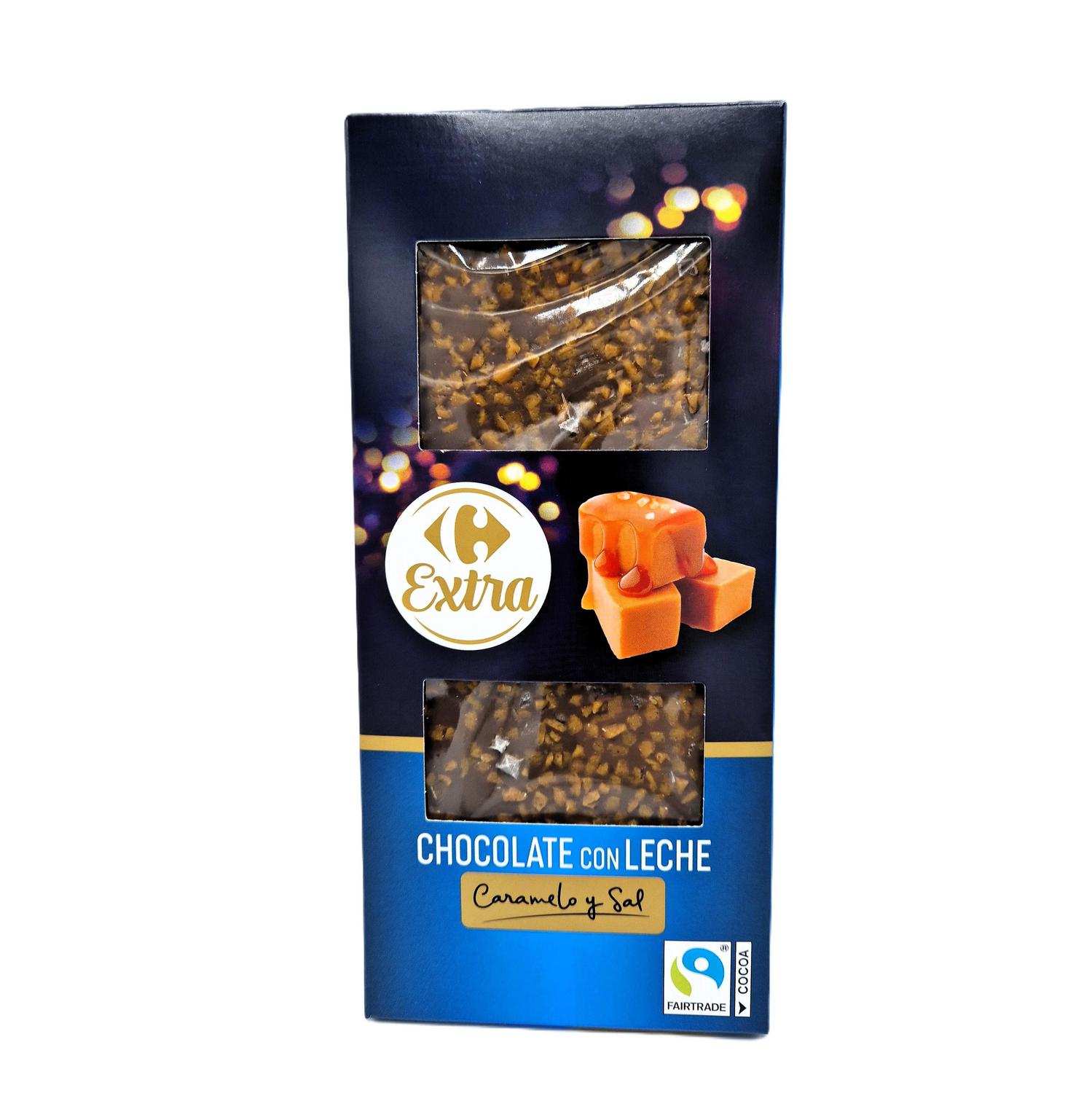 Chocolate con leche con caramelo y sal Carrefour Extra 120 g. en ...