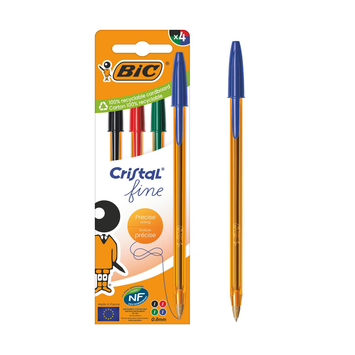 Bolígrafos Punta Fina Bic Cristal Naranja Surtidos 4 uds en ...