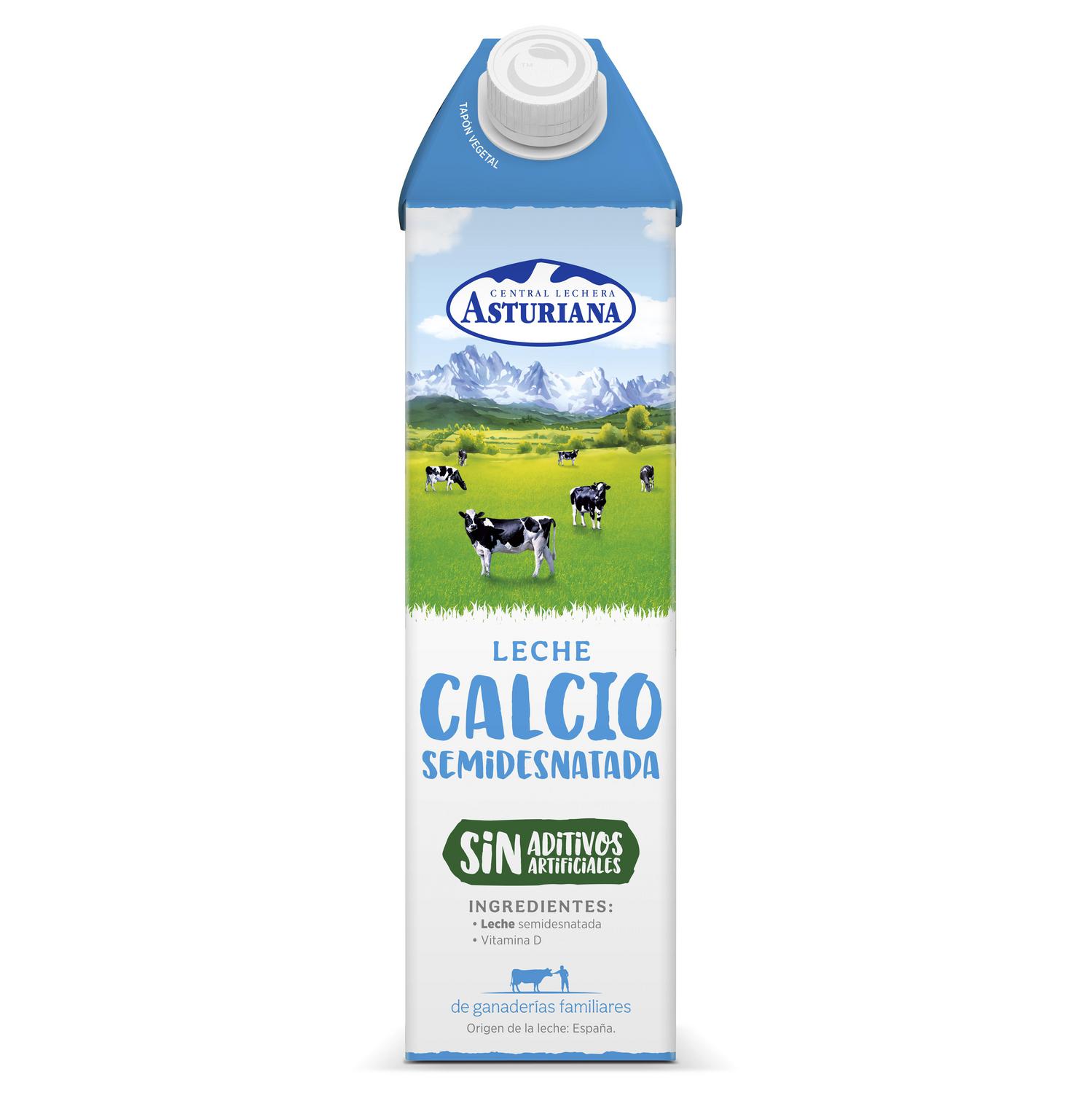 Leche semidesnatada con calcio Central Lechera Asturiana brik 1 l. en ...