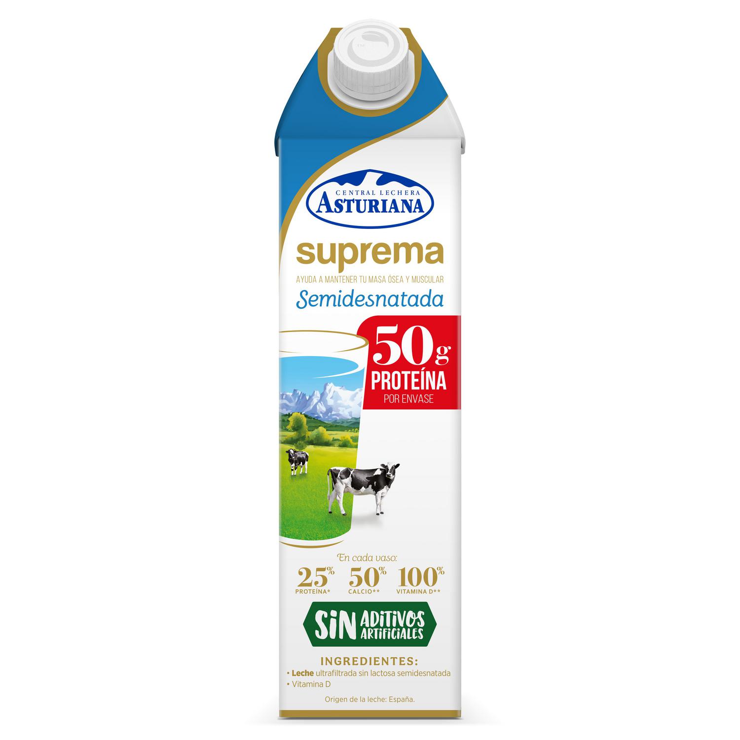 Leche semidesnatada ultrafiltrada Suprema Central Lechera Asturiana sin ...
