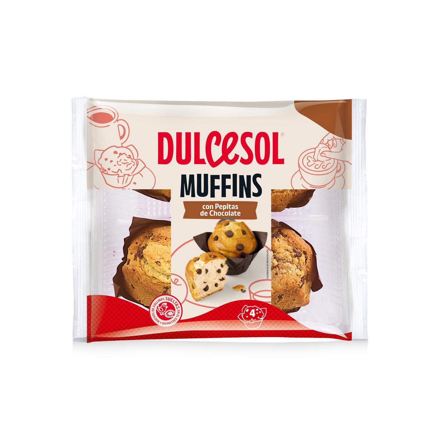 Muffins con pepitas de chocolate Dulcesol Black 300 g. en Ahorramercado.com