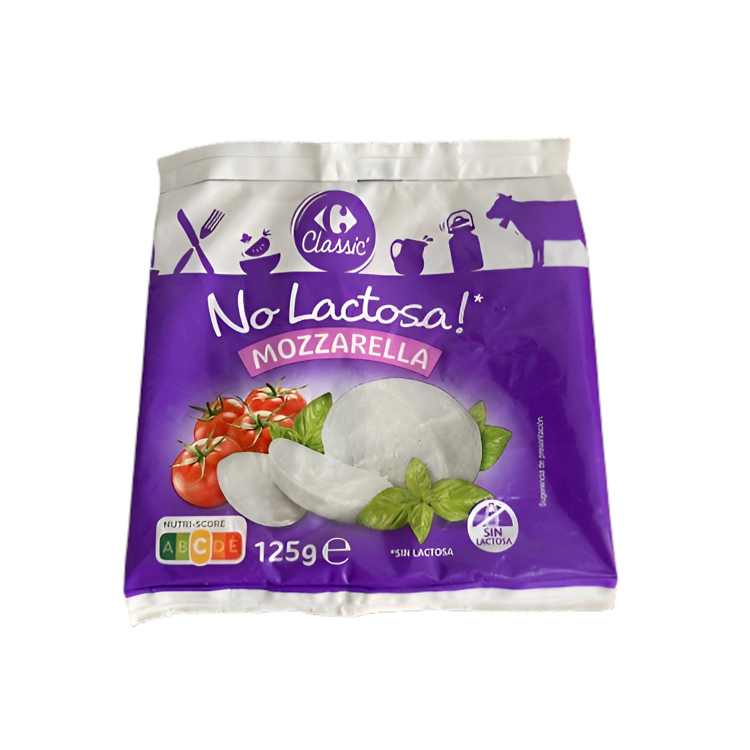 Queso mozzarella Carrefour Classic sin lactosa 125 g en Ahorramercado.com