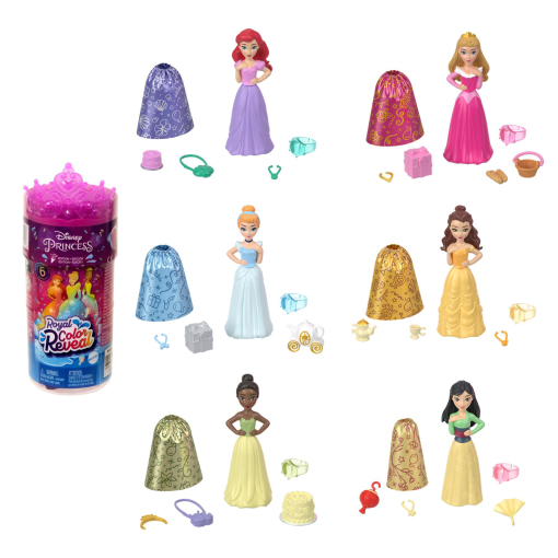Disney Princess Royal Color Reveal Fiesta Muñeca con sorpresas +3 años ...