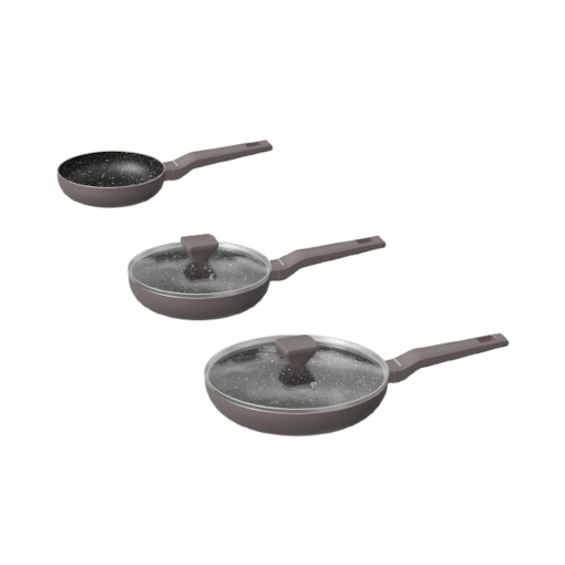 Set 3 Sartenes AMBITION Mokka, Antiadherente, de Aluminio, Apto ...