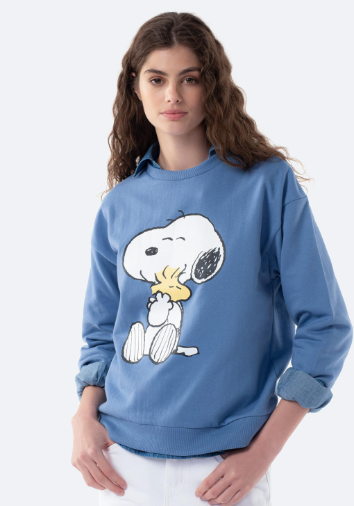 Sudadera manga larga con cuello redondo de Mujer Snoopy de PEANUTS ...