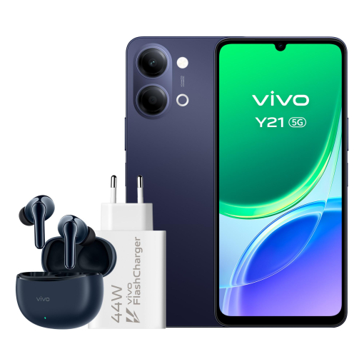 Móvil Vivo Y21 5G 256GB + 4GB RAM - Negro, Incluye Cargador 44W y ...