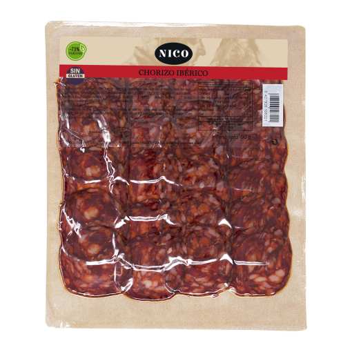 Chorizo ibérico en lonchas Nico sin gluten 90 g | Supermercado Online ...