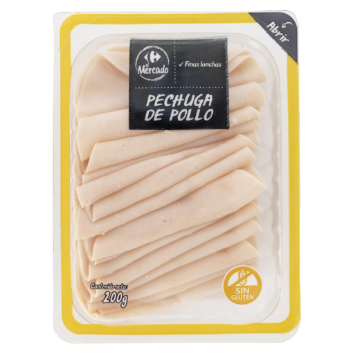 Pechuga de pollo cocida en finas lonchas Carrefour El Mercado sin ...