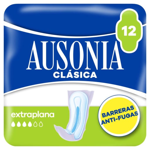 Compresas sin alas extraplana Clásica Ausonia 12 ud. | Supermercado ...