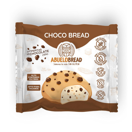 Bollito con pepitas de chocolate Abuelo Bread sin gluten y sin lactosa ...