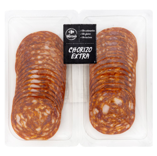 Chorizo extra en lonchas Carrefour El Mercado sin gluten y sin lactosa ...