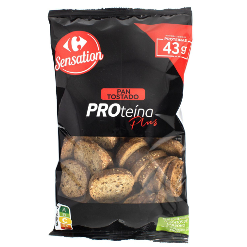 Pan tostado alto en proteínas Sensation Carrefour 200 g. | Supermercado ...