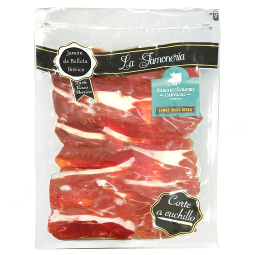 Jamón de Bellota Ibérico 100% Raza Ibérica en lonchas corte a cuchillo ...