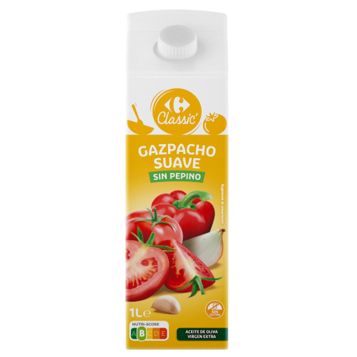 Gazpacho Suave Sin Pepino Carrefour Extra Sin Gluten 1 L Gazpacho Suave Sin Pepino Carrefour Extra Sin Gluten 1 L