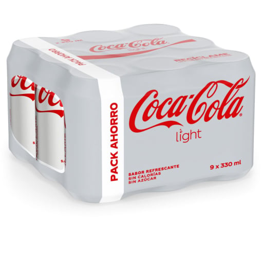 Coca Cola light pack 9 latas 33 cl. | Supermercado Online Carrefour