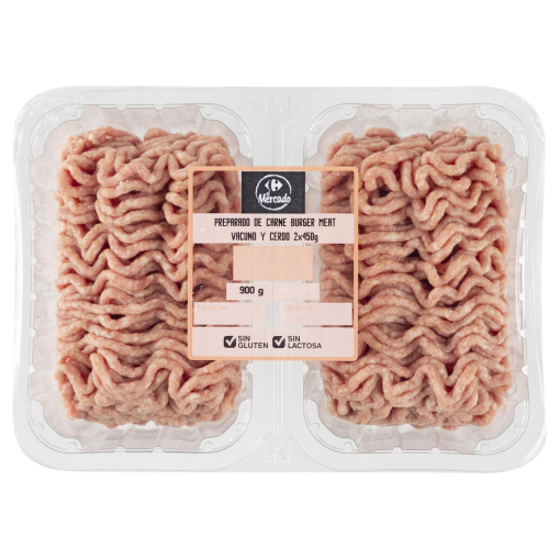 Preparado de carne burguer meat de vacuno y cerdo Carrefour El Mercado ...