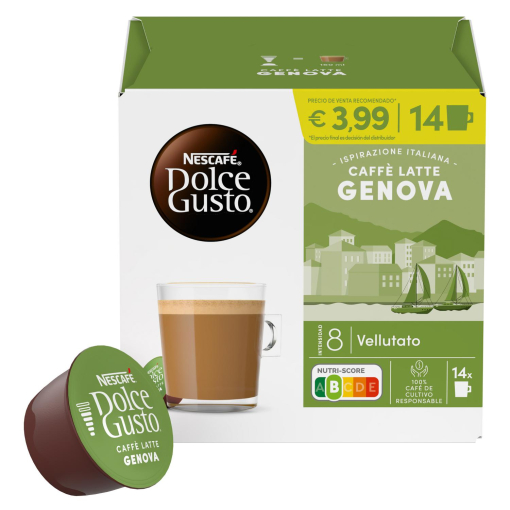 Café cápsulas latte Génova Nescafé Dolce Gusto 14 ud. | Supermercado ...