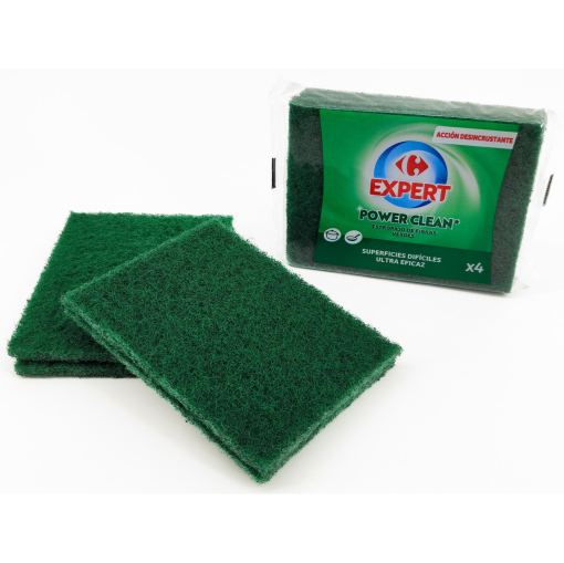 Set 4 Estropajo de Fibra CARREFOUR - Verde | Supermercado Online Carrefour