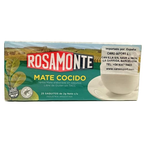 Infusión de yerba mate en bolsitas Rosamonte sin gluten 25 ud ...