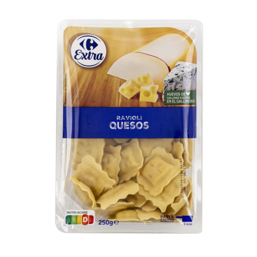 Pasta alimenticia fresca al huevo rellena con quesos Carrefour Extra ...