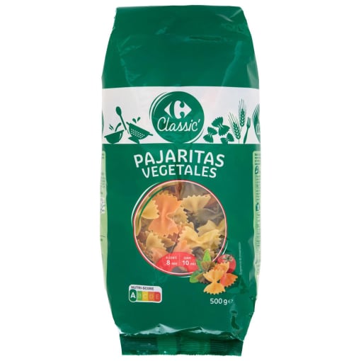Pasta pajaritas vegetales Carrefour Classic 500 g. | Supermercado ...