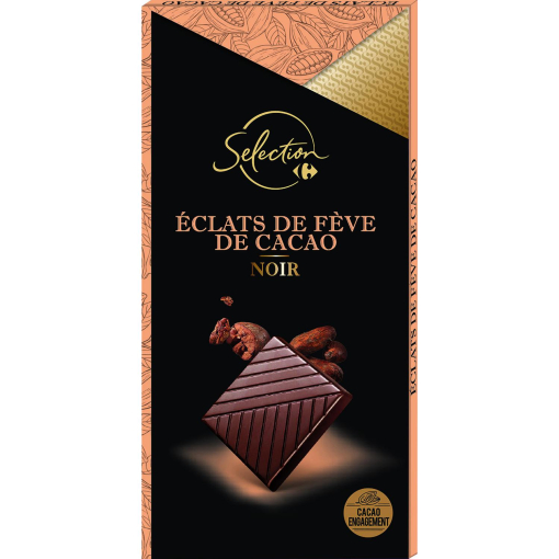Chocolate negro con trozos de haba de cacao tostados Selection ...