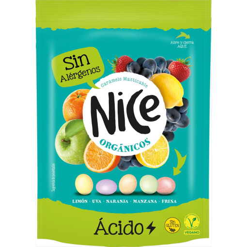 Caramelos masticables sabores ácidos ecológicos Nice sin gluten doy ...