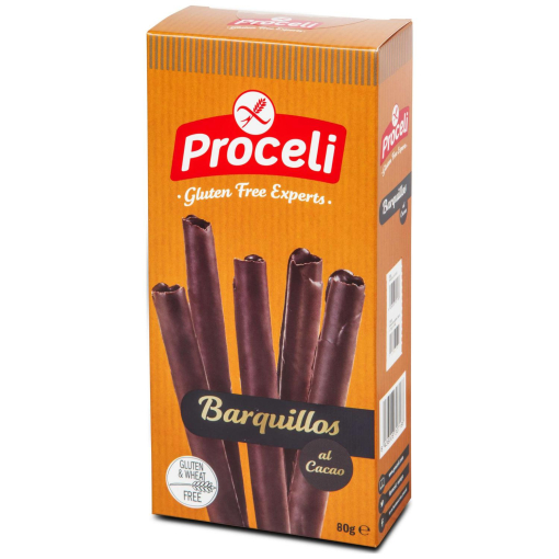 Barquillos al cacao Proceli sin gluten 80 g. | Supermercado Online ...